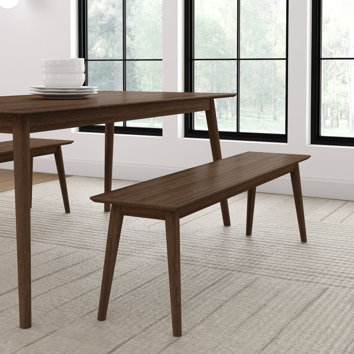Mid Century Modern Dining Bench 59