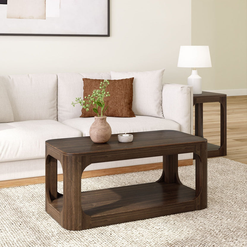 Forma Solid Wood Coffee Table with Shelf, 40" – Plank+Beam