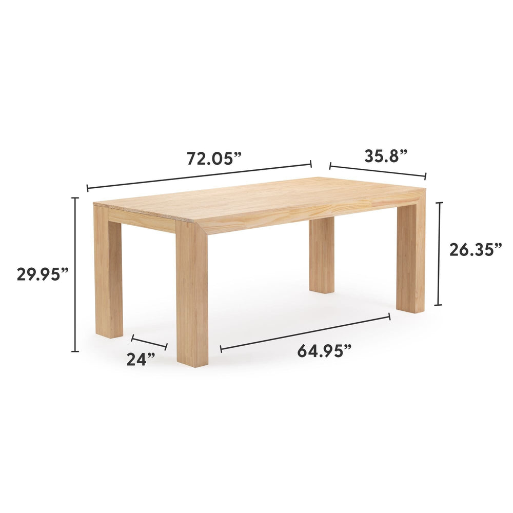 Modern Solid Wood Dining Table, 72" – Plank+Beam