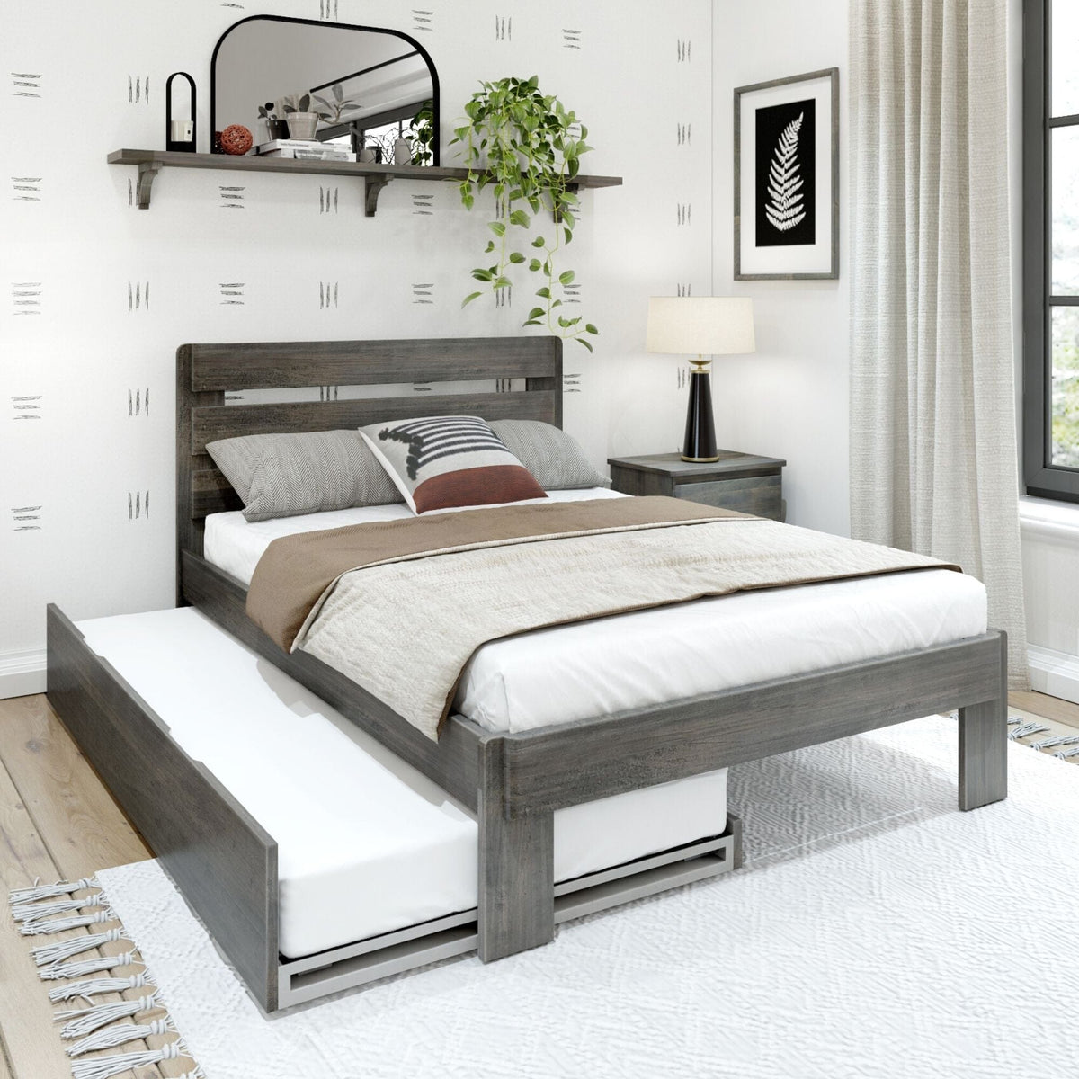 Rustic Full Size Bed with Trundle Bed – Plank+Beam