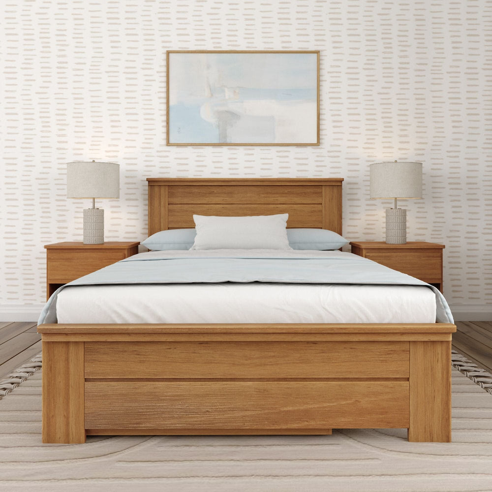 Rustic Full Size Bed with Trundle Bed Farmhouse Solid Wood Bed Frame ...