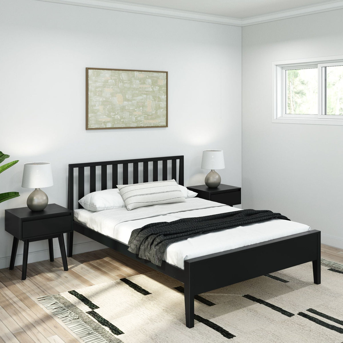 Modern Full Bed Frame with Headboard – Plank+Beam